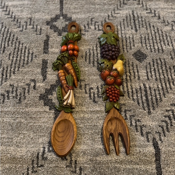 Syroco | Wall Decor | Fruit Vegetable Fork Spoon Wall Hangings Retro ...